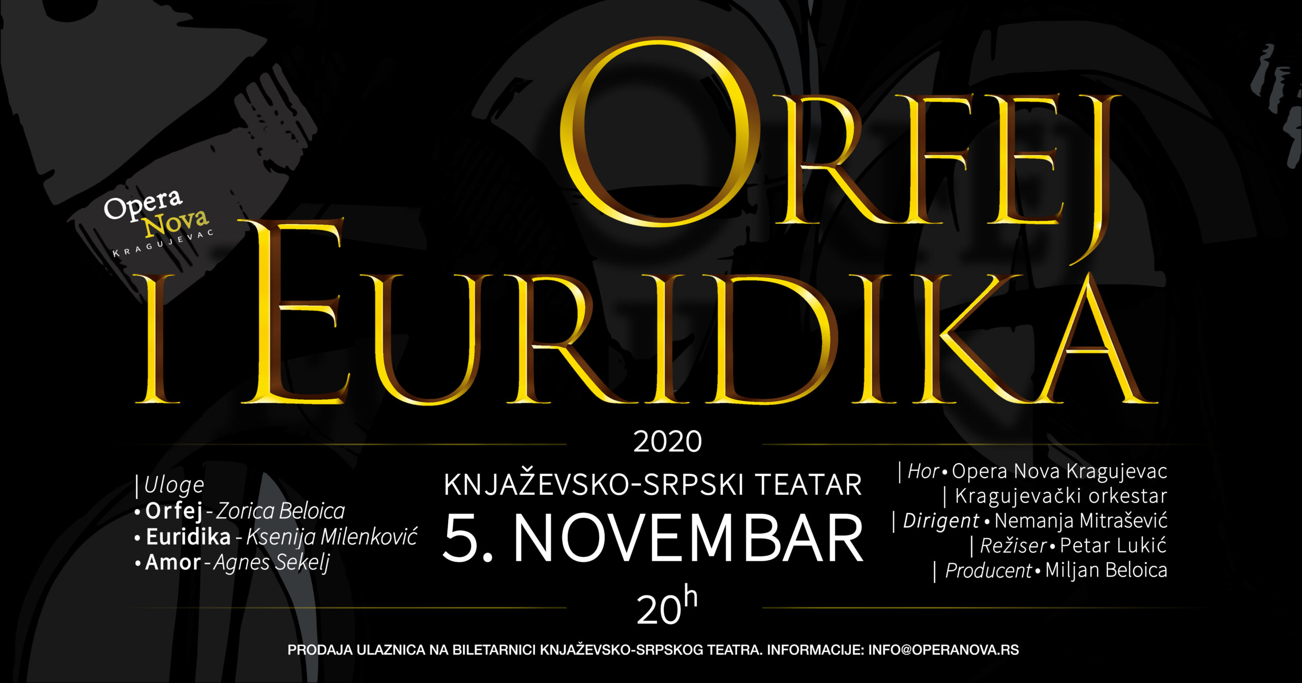 Večeras premijera opere „Orfej i Euridika” u Teatru - Glas Šumadije